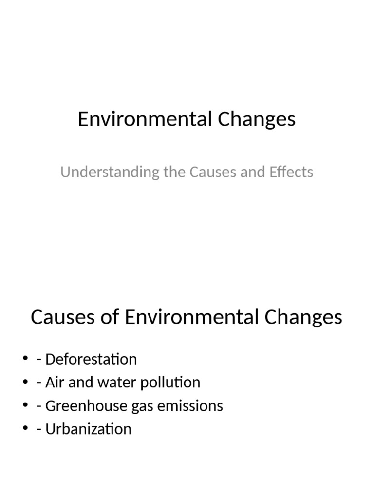 Environmental Changes | PDF