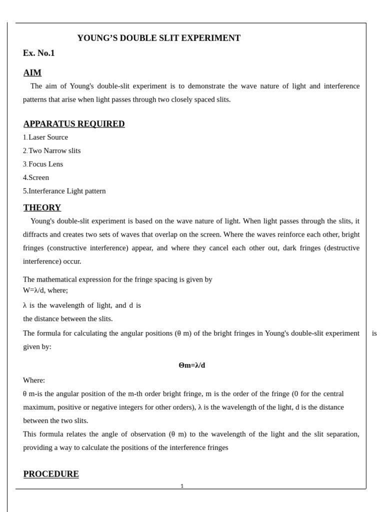 BOP lab manual | PDF | Interferometry | Scattering