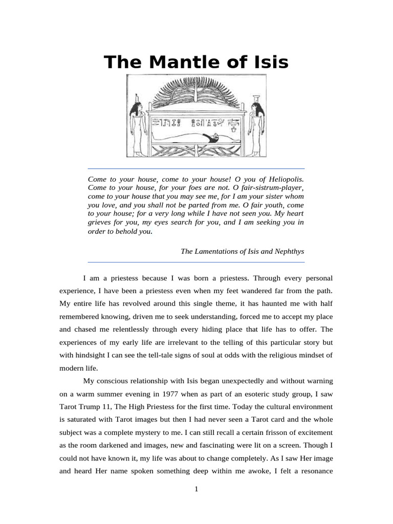 The Mantle of Isis | PDF | Isis