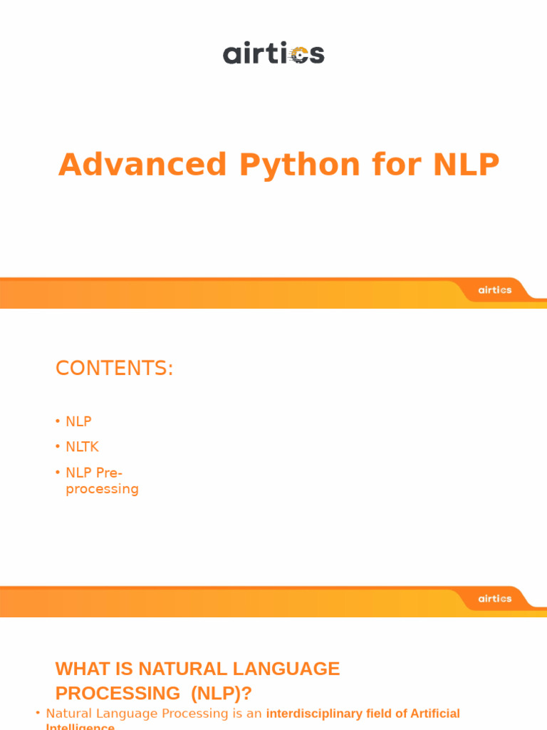 Advanced Python NLP Techniques | PDF | Linguistics | Artificial Intelligence