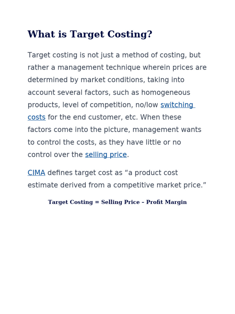 Target Pricing | PDF | Prices | Profit (Economics)