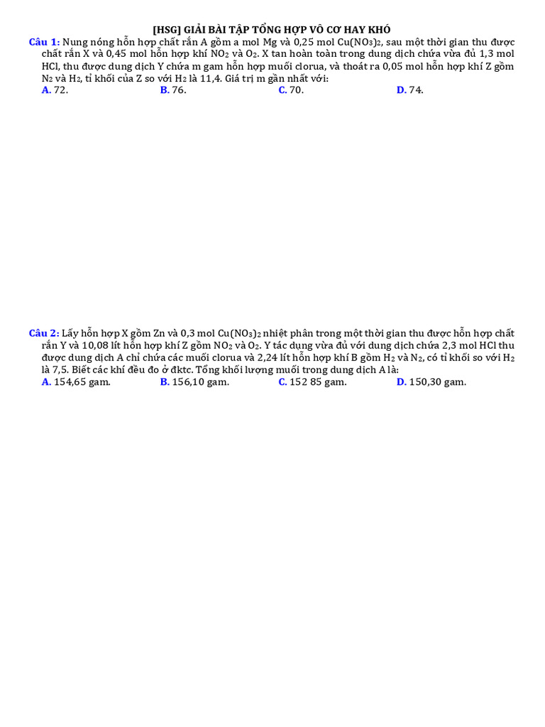 [HSG] BT TONG HOP VO CO HAY KHO | PDF