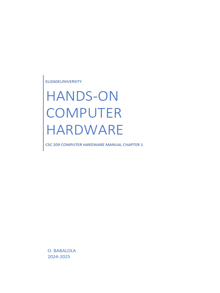 CSC209 MANUAL CHAPTER 1 | PDF | Solid State Drive | Computer Hardware
