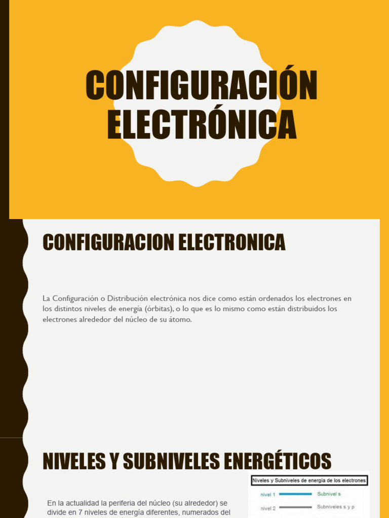 Configuraci-N Electr-Nica | PDF | Configuración electronica | Física atómica