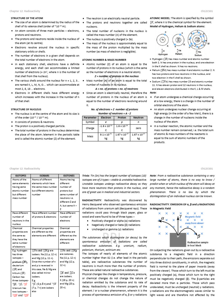 Understanding Atomic Structure and Radioactivity | PDF | Atomic Nucleus ...