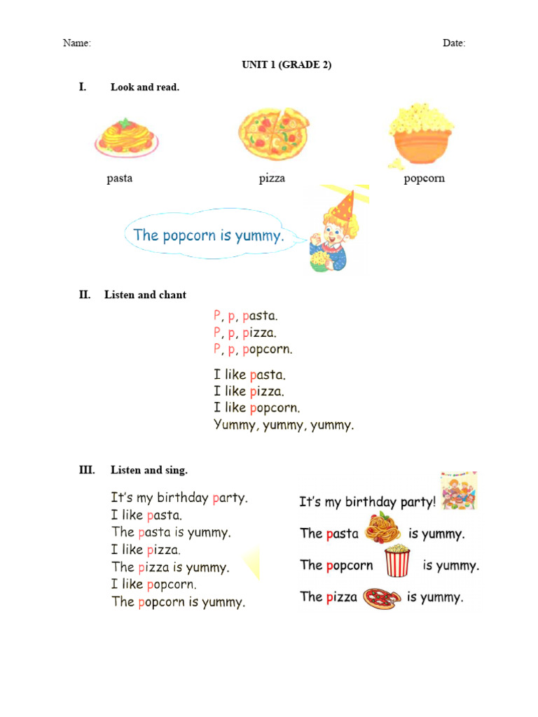 Grade 2 Unit 1 Worksheet Activities | PDF