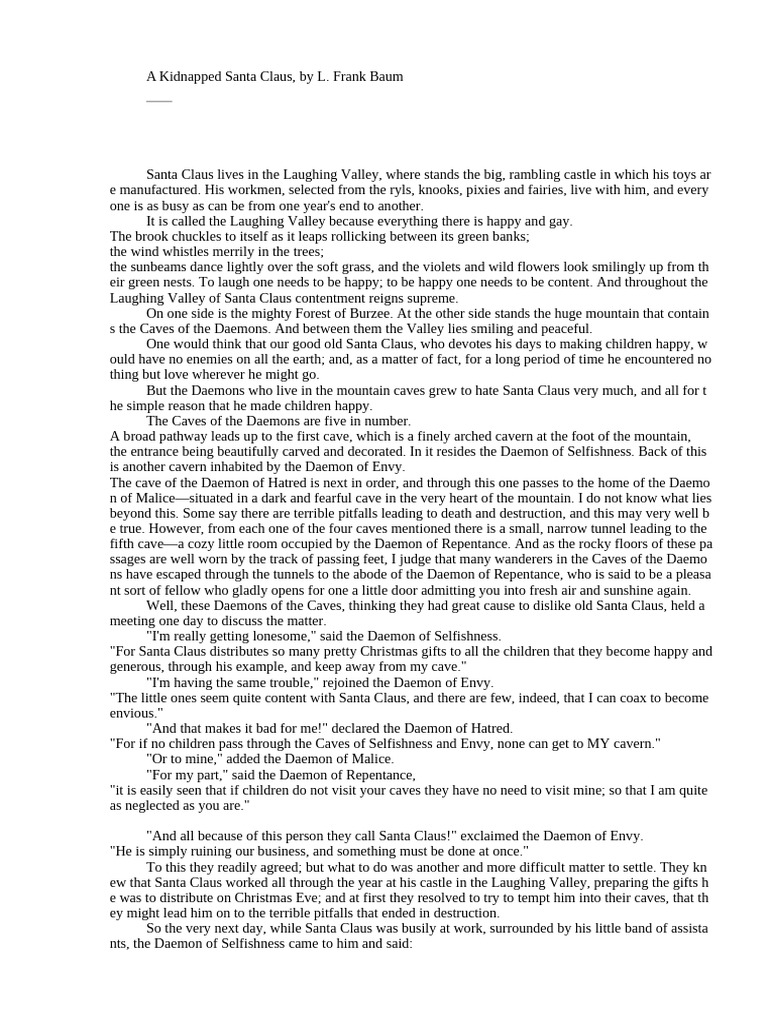 A Kidnapped Santa Claus | PDF