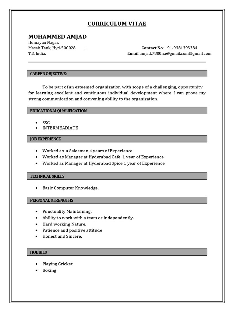 mohammed amjad cv | PDF