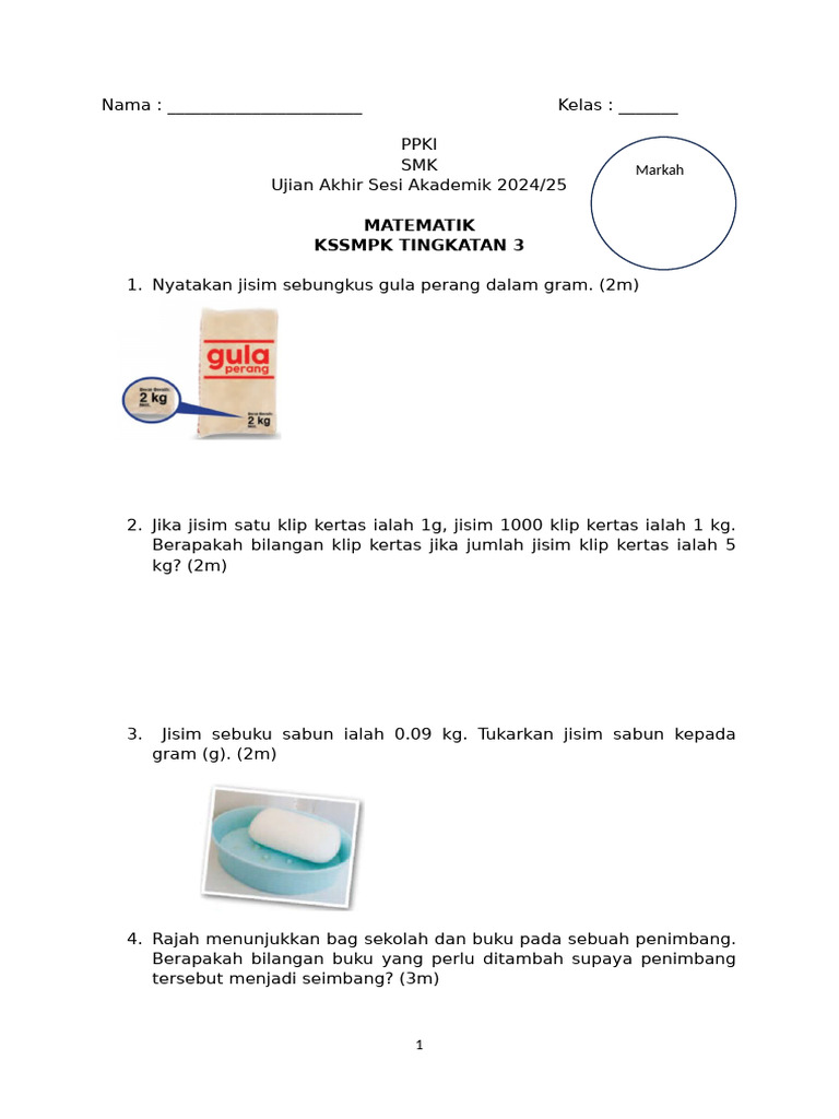Uasa Matematik Ppki | PDF