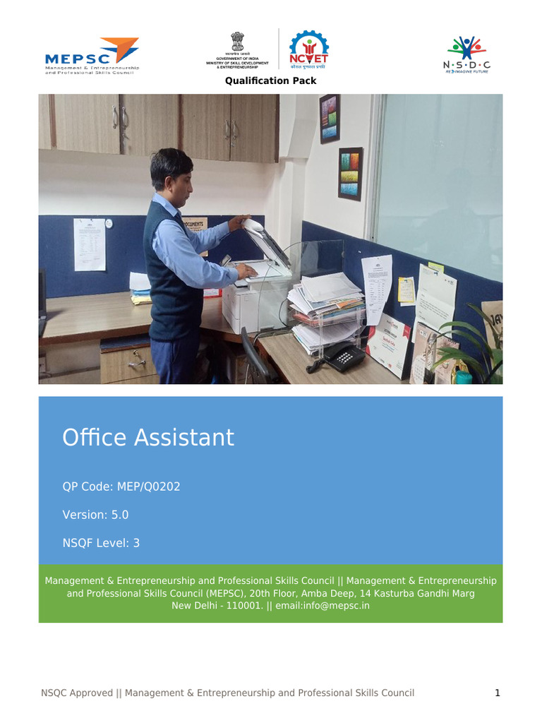 Office Assistant Qualification Pack | PDF | Security | Computer Security