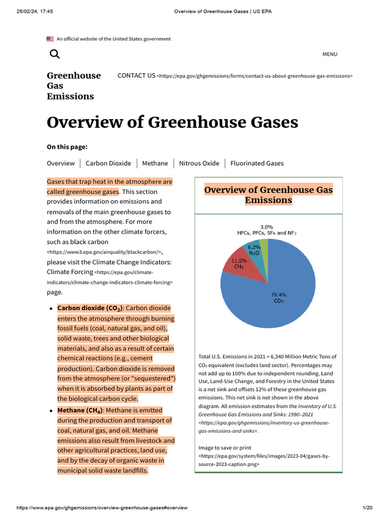 05a - Overview of Greenhouse Gases - US EPA - Parti Evidenziate e ...