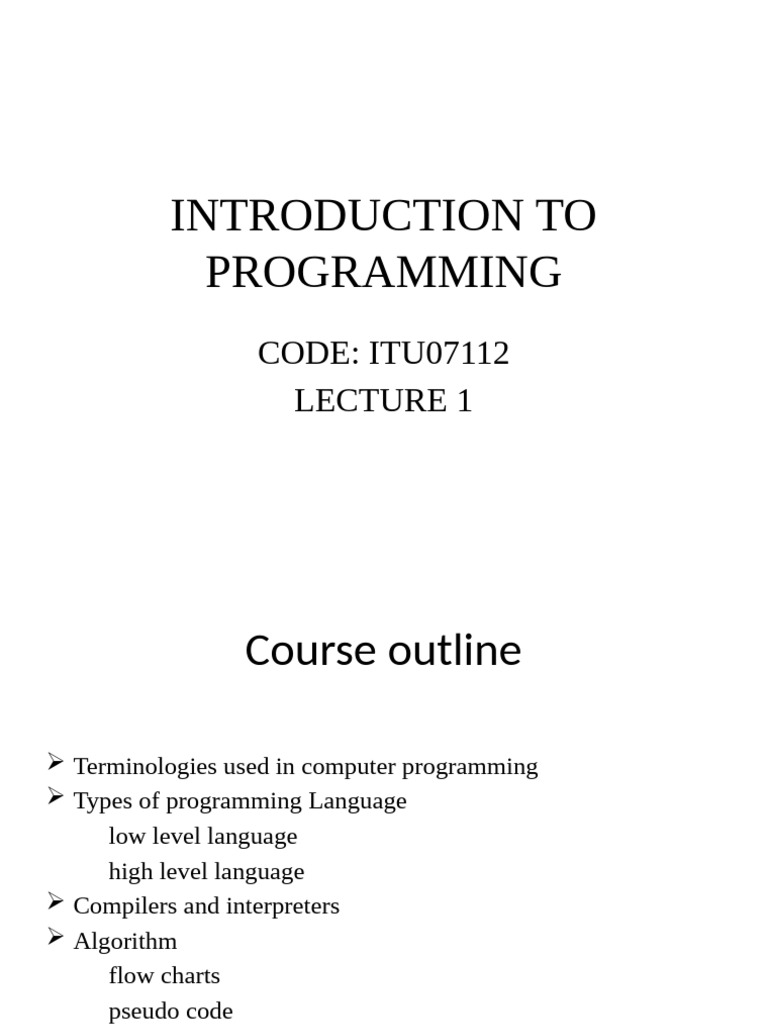 LECTURE 1-1 | PDF | Computer Programming | Programming Language LECTURE 1-1 | PDF | Computer Programming | Programming Language