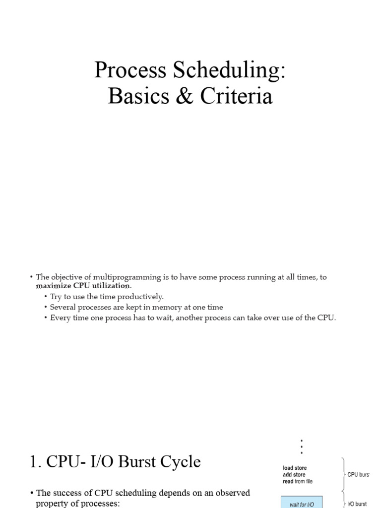 Process Scheduling Basics | PDF | Scheduling (Computing) | Process (Computing)
