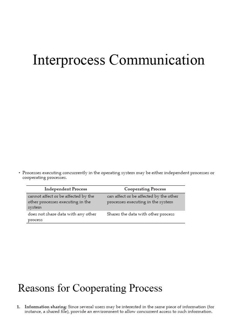 Interprocess Communication Pptx Pdf Process Computing Message Passing
