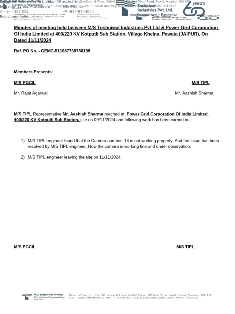 Mom Kotputli Pgcil | PDF