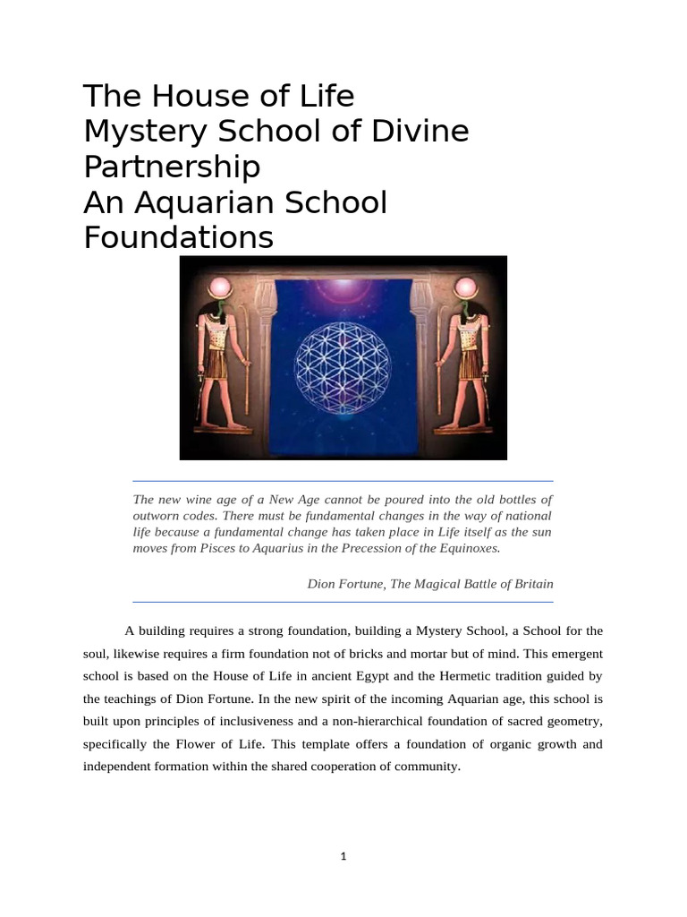 The House of Life. Foundation | PDF | Hermetic Qabalah | Religious Faiths