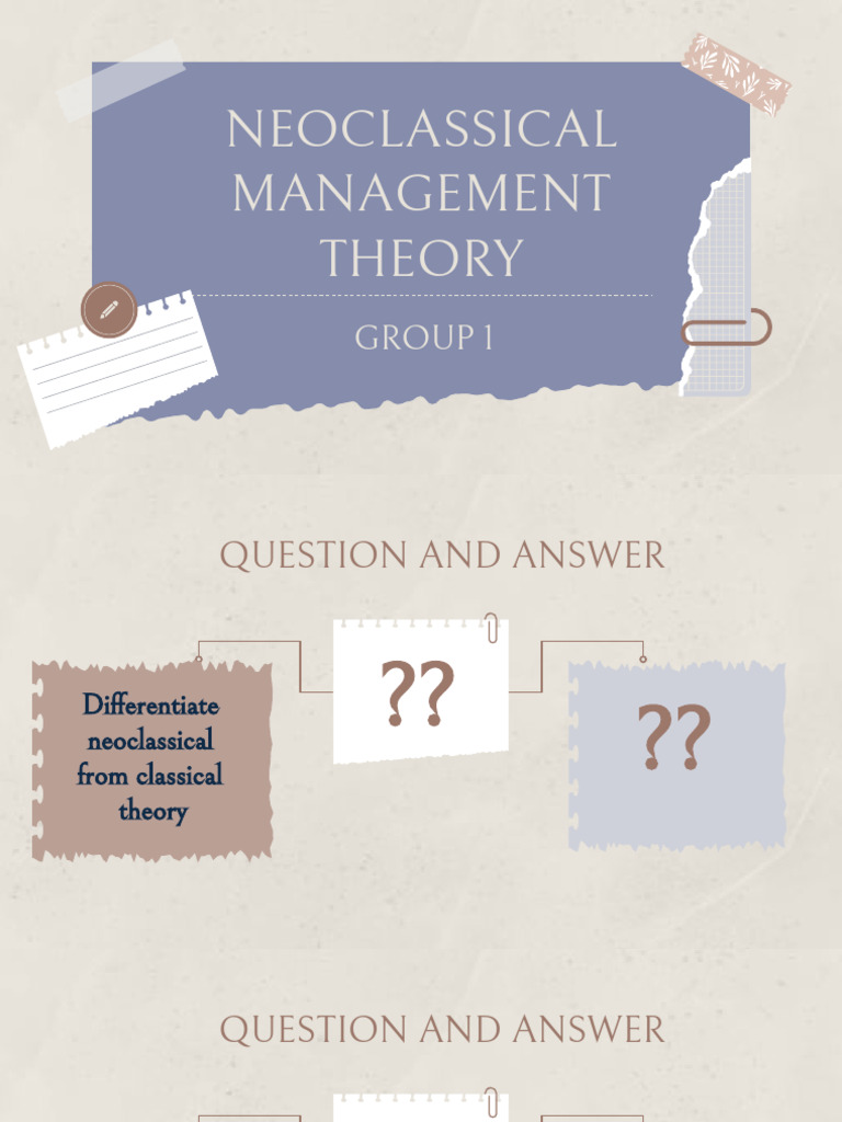 Neoclassical Management Theory Explained | PDF | Motivation | Motivational