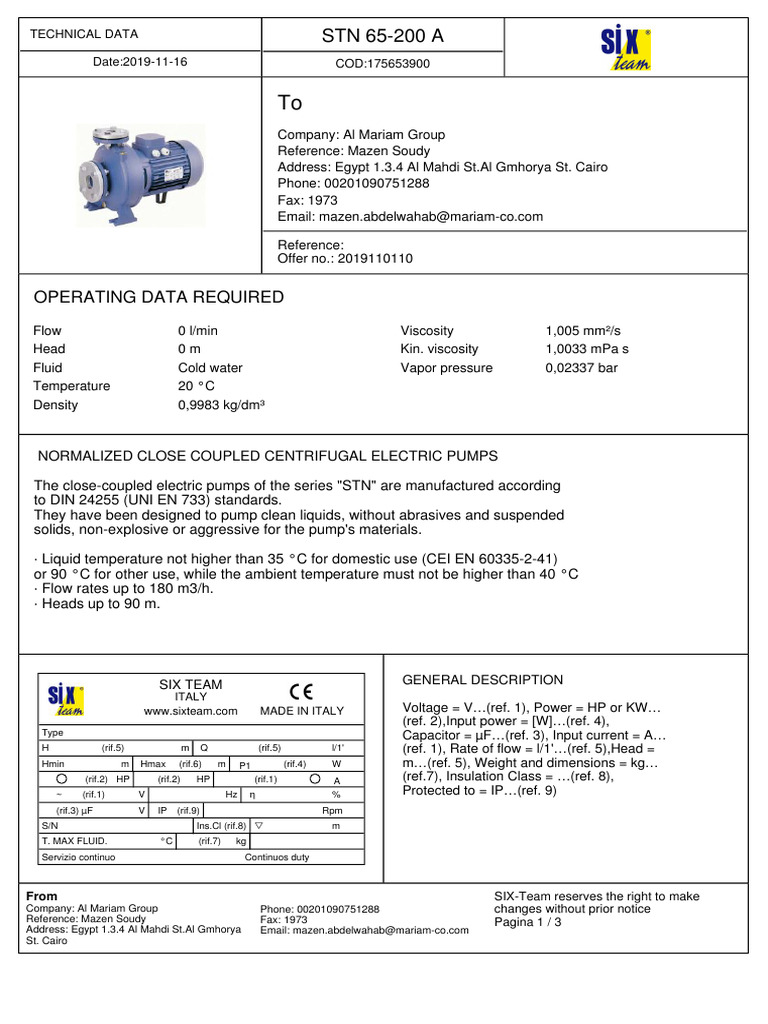 STN60.200 A | PDF | Pump | Viscosity
