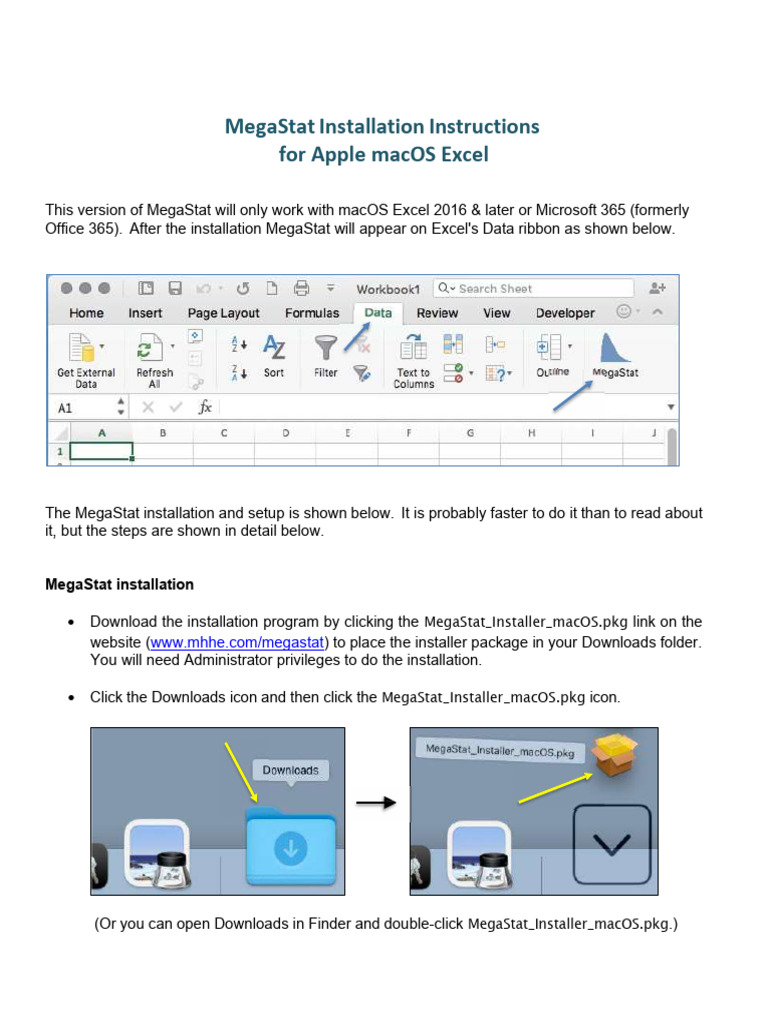 MegaStat Installation Instructions MacOS New | PDF | Installation ...