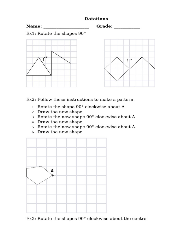 Geometry Rotation Exercises | PDF
