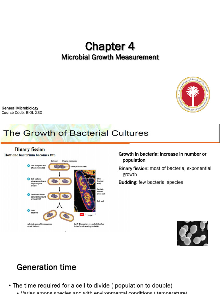 Chapter 4 Microbial Growth Measuring Microbial Growth | PDF | Bacteria ...