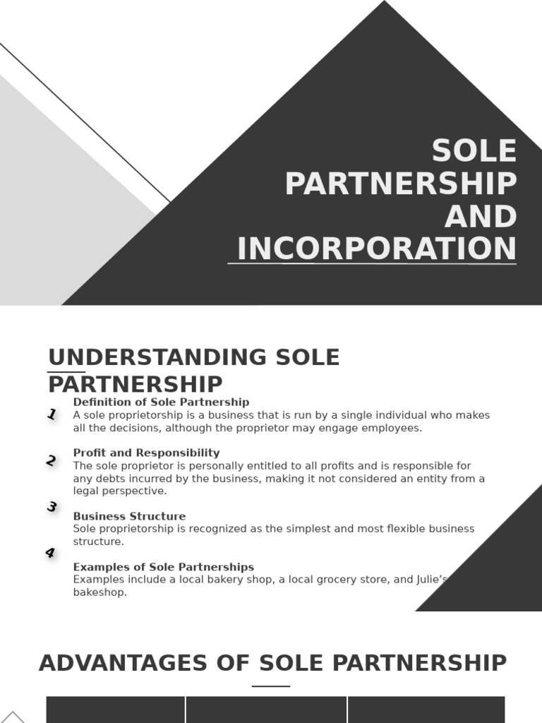 Sole Partnership and Incorporation | PDF