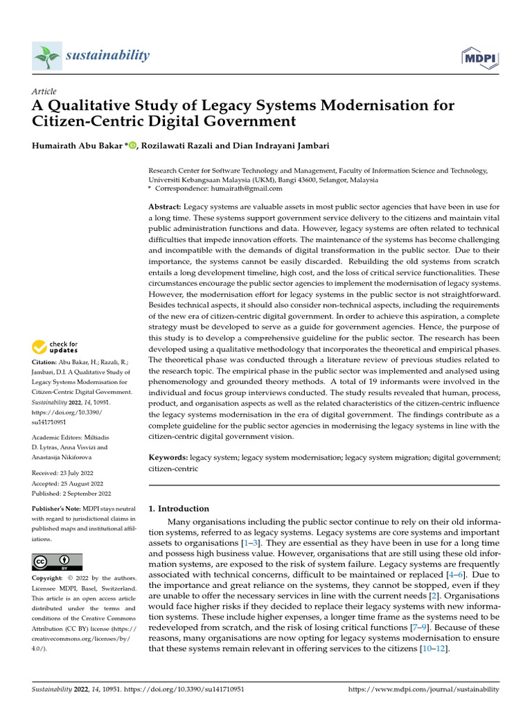 A Qualitative Study of Legacy Systems Modernisation For | PDF | Hermeneutics | Phenomenology ...