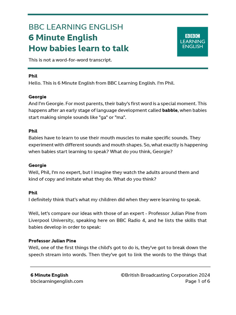 How Babies Learn to Communicate | PDF | English Language | Language ...