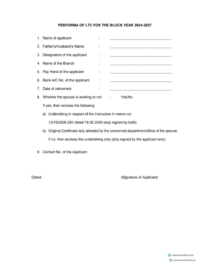 LTC FORM REGULAR | PDF