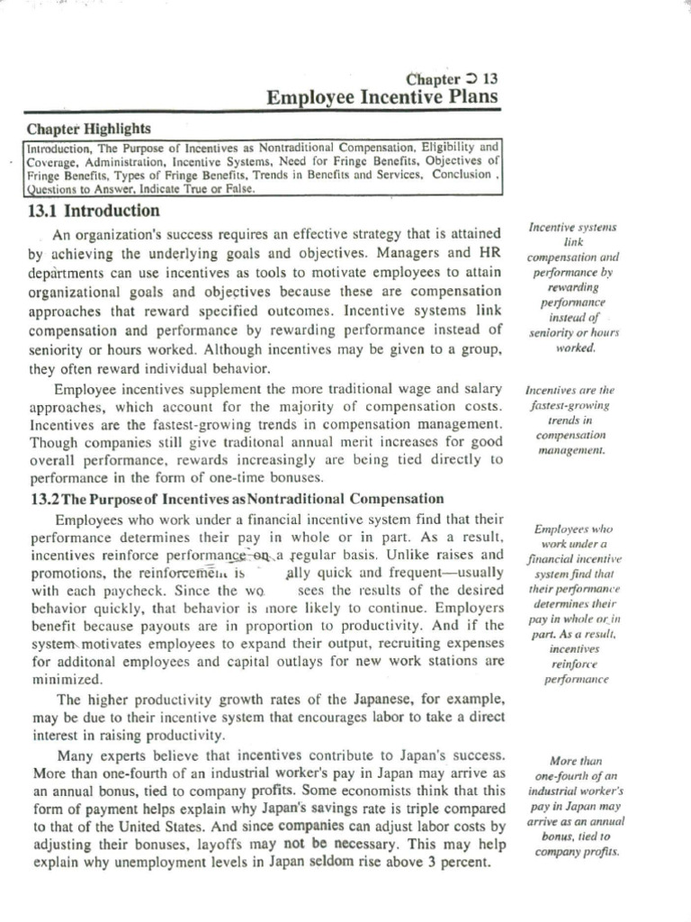 Employee Incentive Plans Overview | PDF | Employment | Incentive