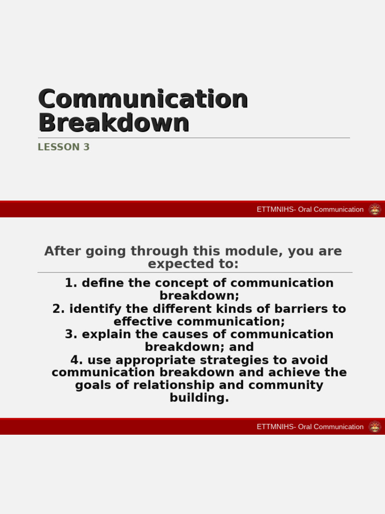 Lesson 3_Communication Barriers | PDF | Communication | Semantics