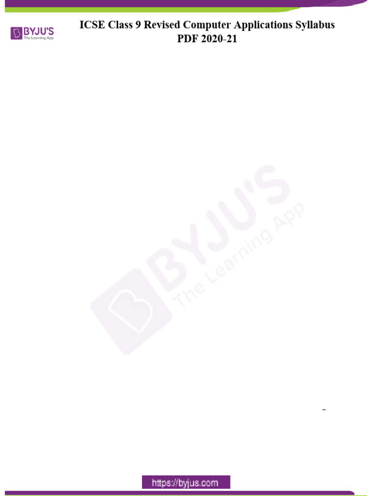 ICSE-Class-9-Revised-Computer-Applications-Syllabus-PDF-2020-21 | PDF ... ICSE-Class-9-Revised-Computer-Applications-Syllabus-PDF-2020-21 | PDF ...