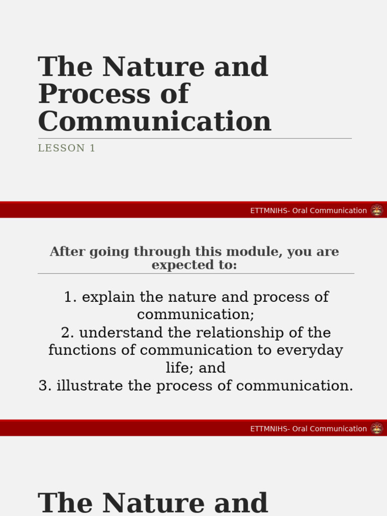 Lesson 1 Nature and Process | PDF | Communication | Information