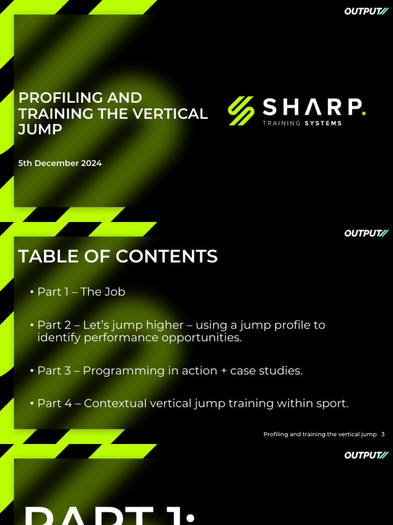 Profiling and Training the Vertical Jump - Tommy Munday Workshop | PDF | Acceleration | Weight ...