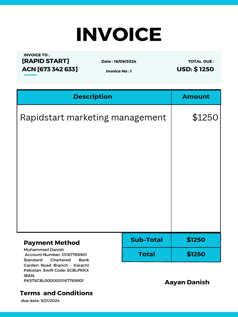 Black & White Simple Minimalist Book Store Invoice | PDF