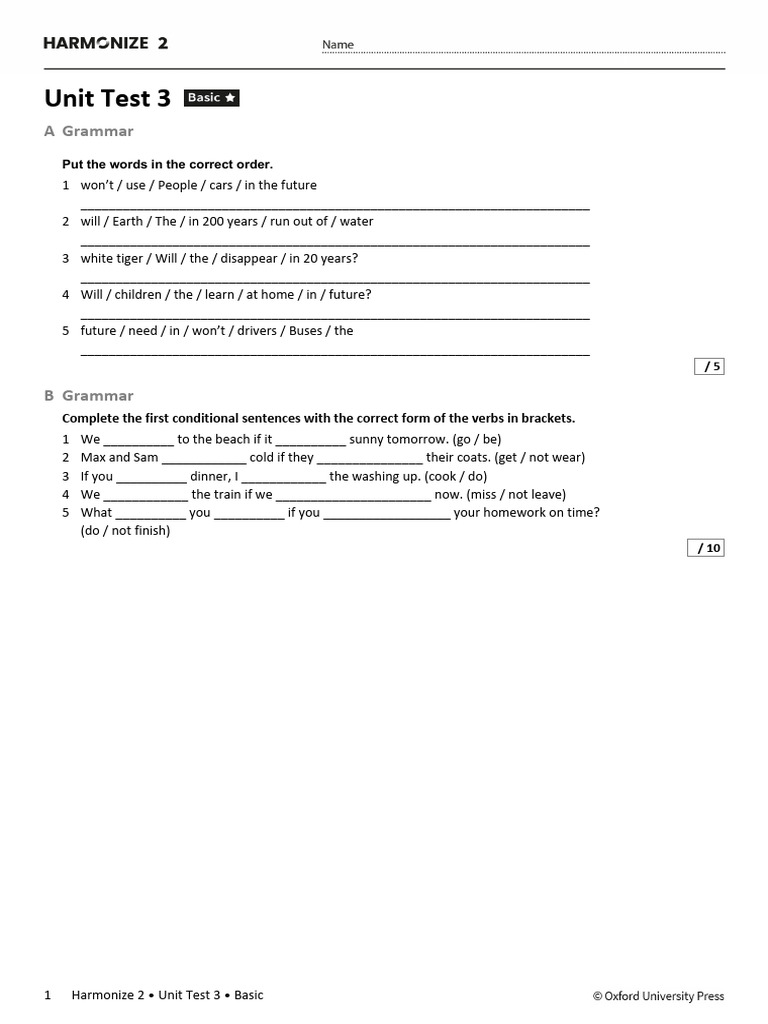 Harmonize - 2 - Unit 3 Test - Basic | PDF | Amazon Rainforest | Rainforest