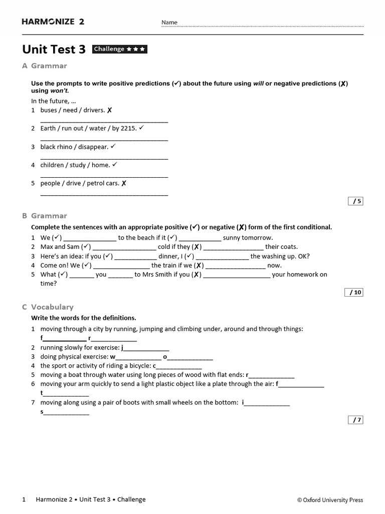 Harmonize - 2 - Unit 3 Test - Challenge | PDF | Amazon Rainforest ...