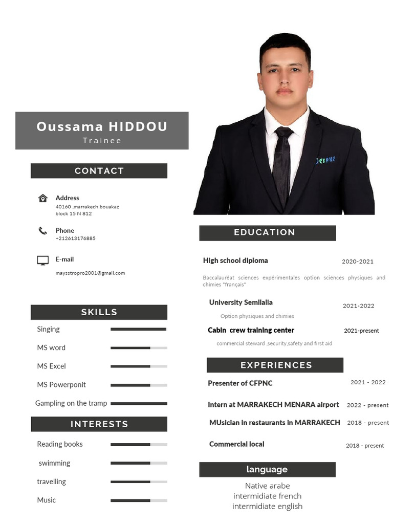 Oussama Hiddou's Resume Overview | PDF