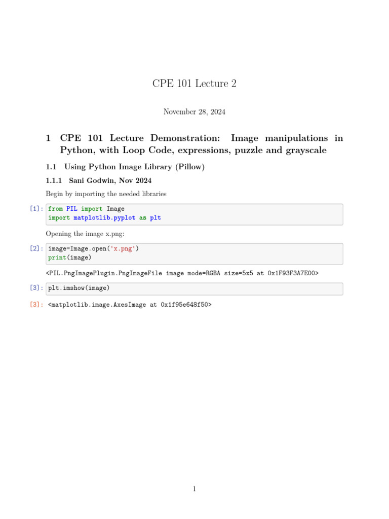 CPE 101 Lecture 3 With Codes | PDF | Pixel | Rgb Color Model CPE 101 Lecture 3 With Codes | PDF | Pixel | Rgb Color Model