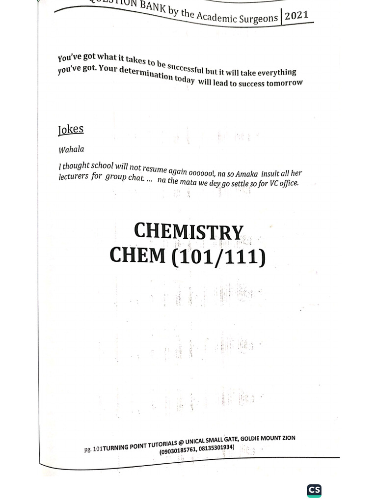 CHM 101 | PDF CHM 101 | PDF