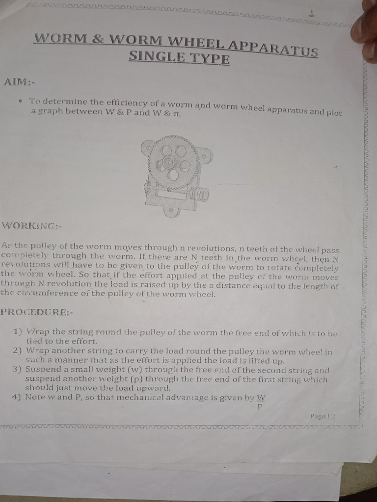Mechanical Worm Wheel | PDF | Machines | Mechanics