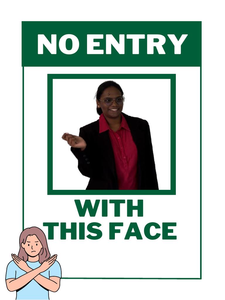 Green and White Illustrative No Entry Poster | PDF