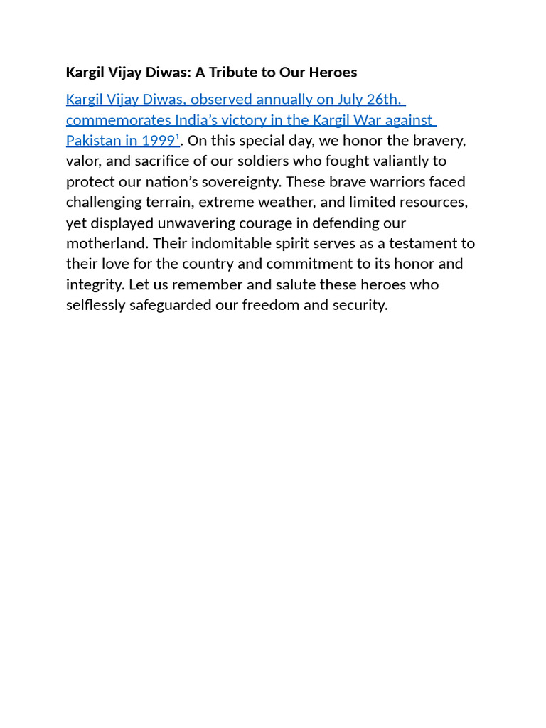 Kargil Vijay Diwas | PDF