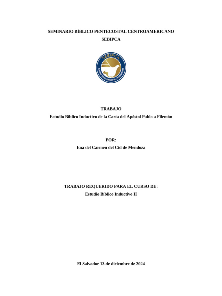Estudio Bíblico de Filemón y Onésimo | PDF | Epístola a Filemón | Pablo ...