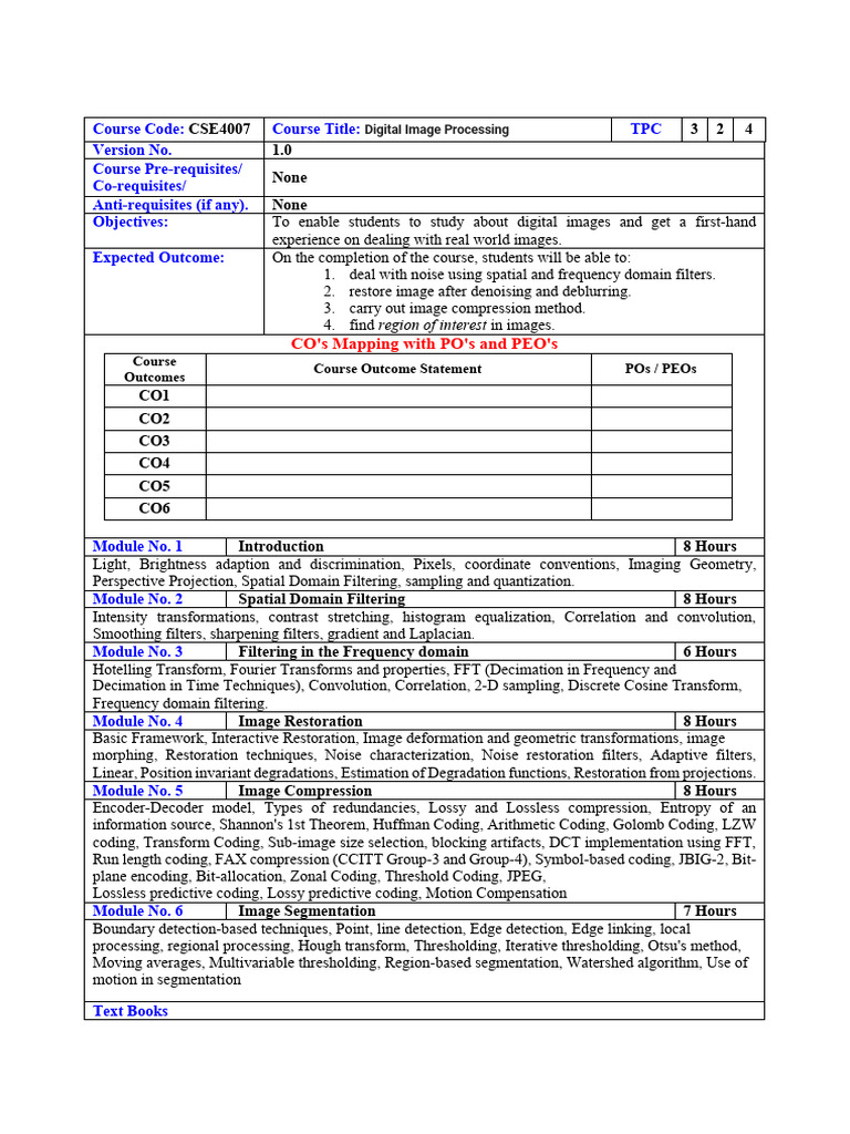 CSE4007-Digital Image Processing | PDF | Data Compression | Algorithms