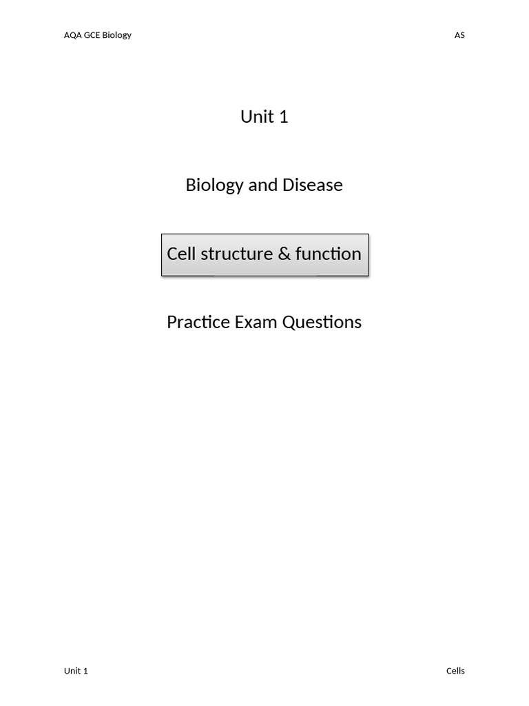 Unit-1-Cells 2 | PDF