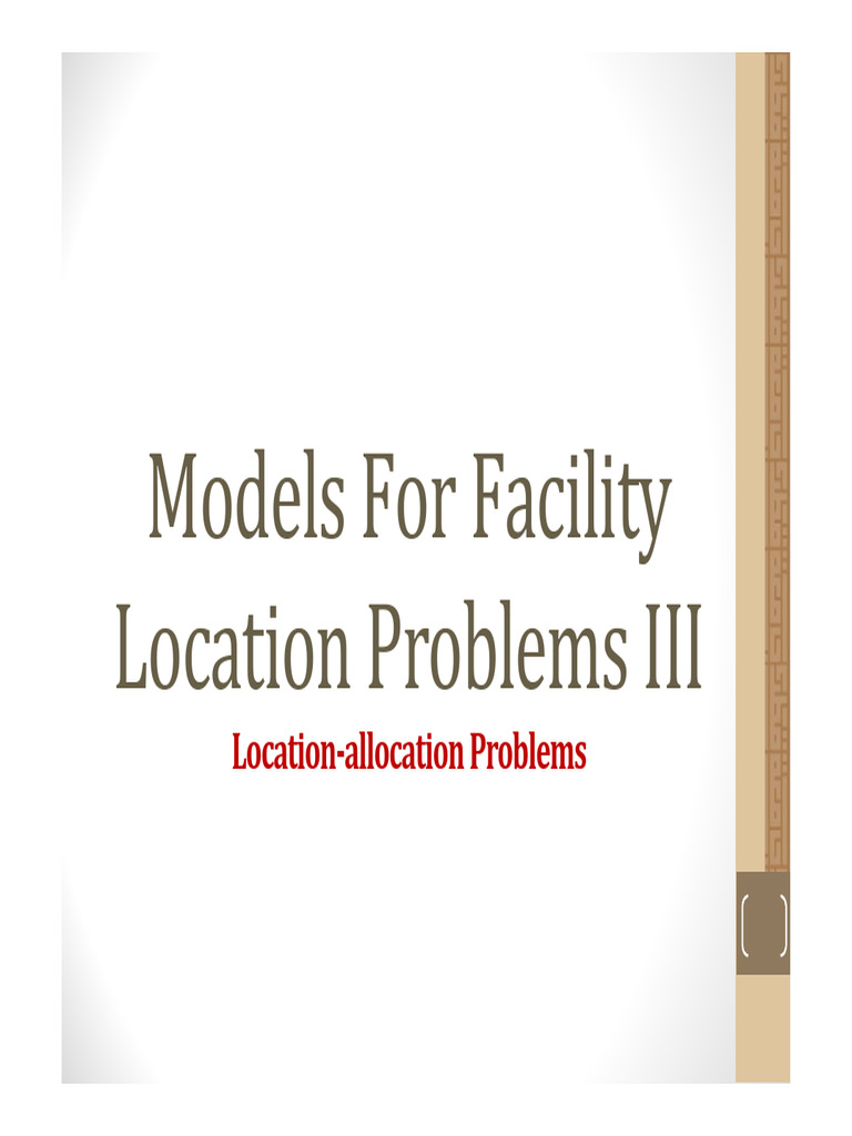 Chapter 4 - Discrete Location Models | PDF | Warehouse