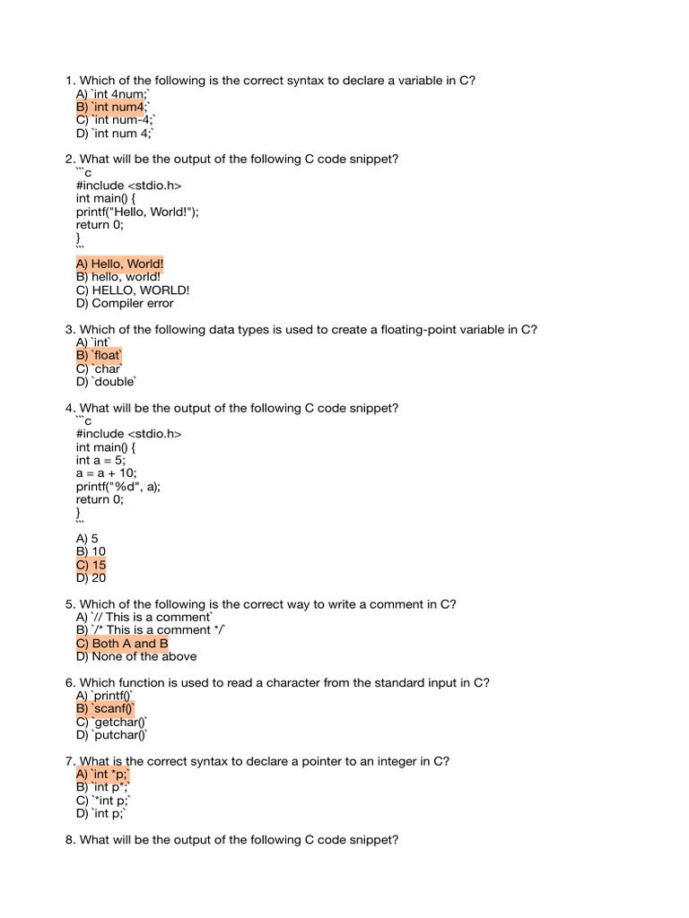 Blank Pdf Pointer Computer Programming Integer Computer Science 