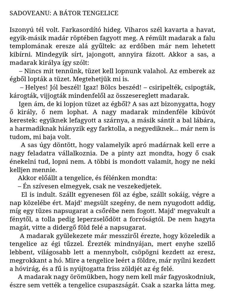 A Bátor Tengelice | PDF