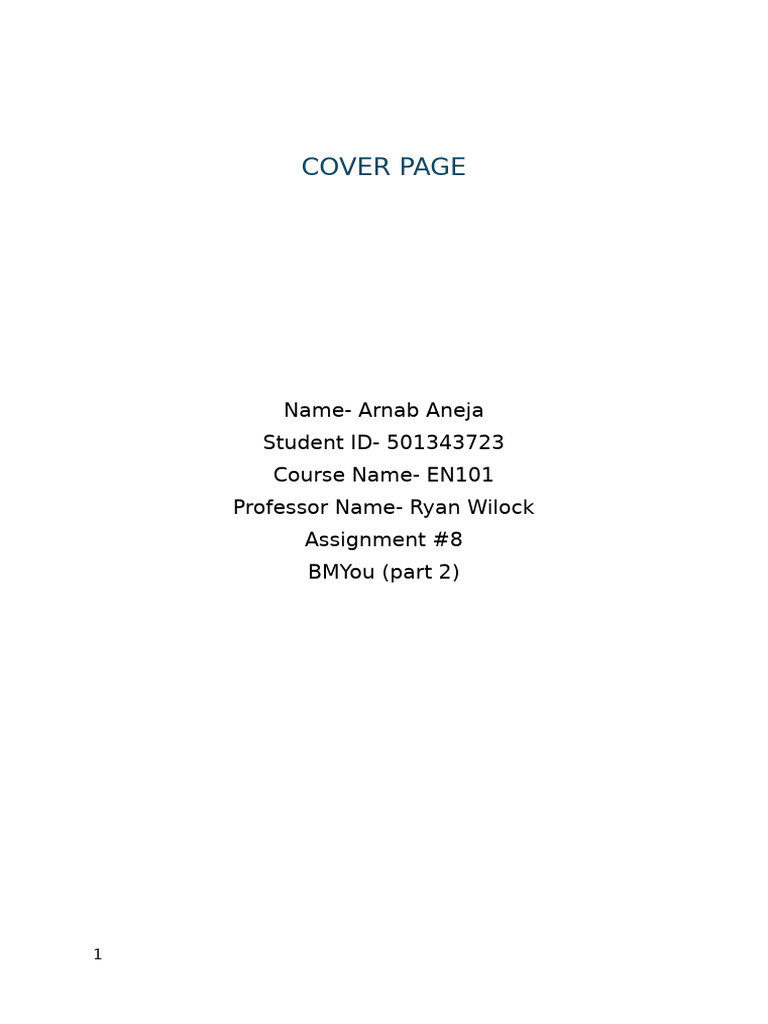 Assignment 8 Pdf Physical Fitness Social Media